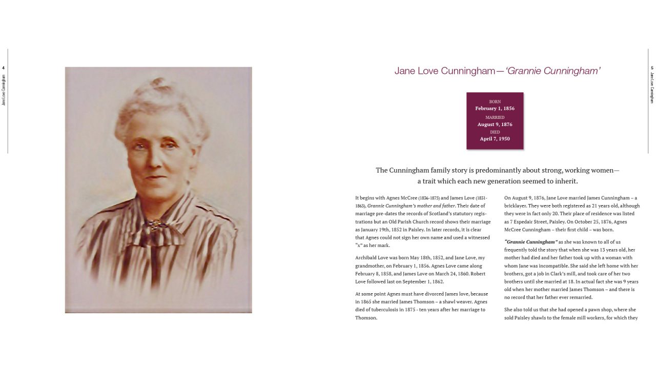 Jane Love Cunningham - FMS Creative & Family Ancestrees